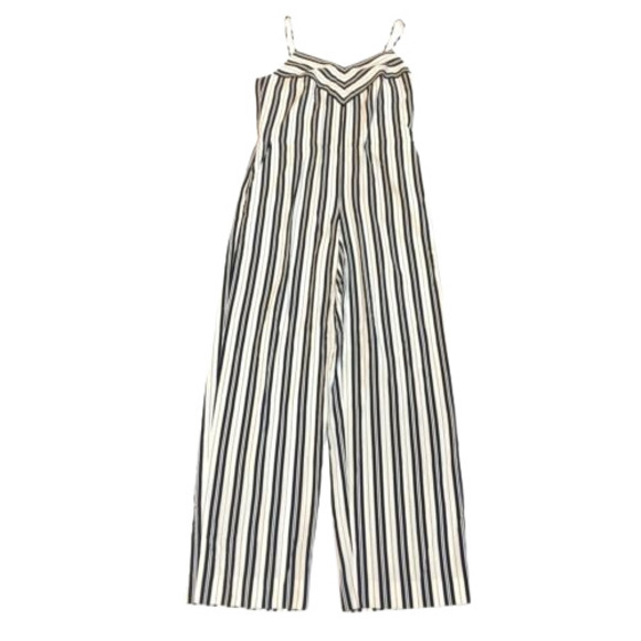 Pants & Jumpsuits | Club Monaco Bar Stripe Jumpsuit White Base | Poshmark